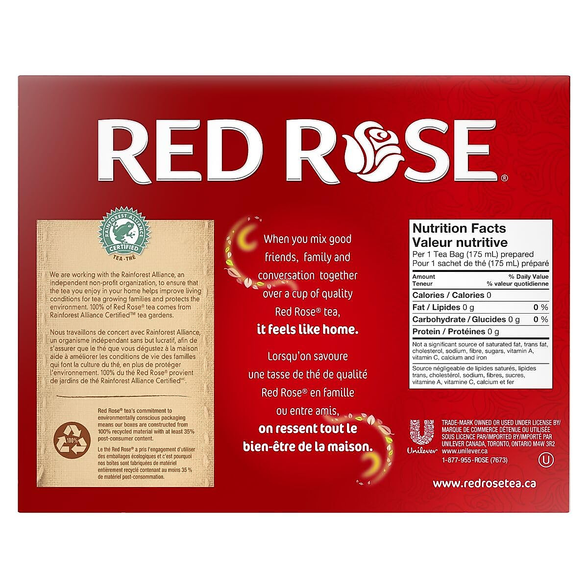 Red Rose Orange Pekoe Tea 418g Box/144 Tea Bags (Imported from Canada)