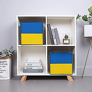 Flag of Ukraine Large Cubes Storage Bins Collapsible Canvas Storage Box Closet Organizers for Shelves