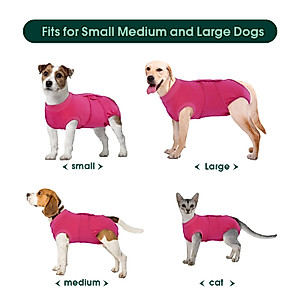 Kuoser Dog Surgery Suit Female Spay, Dog Recovery Suit Male Neuter, Dog Clothes Onesie for Surgery Anti Licking Abdominal Wounds Pet Puppy Surgical Recovery Bodysuit Shirt, Substitute E-Collar & Cone