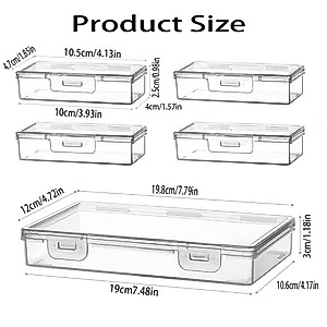 10 Pack Rectangular Plastic Storage Containers Box，Bead Organizers Box and Organizer Transparent Boxes with Hinged Lid for Storage of Small Items, Jewelry, Diamonds, DIY Art Craft Accessory