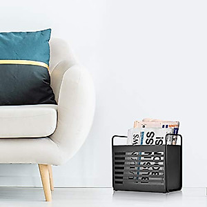 Magazine Rack, Magazine File Holder Mail Organizer Folder Organizer Bin for Magazines, Books, Newspapers, Tablets in Home, Office, Black