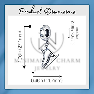Minimalist Ice Skate 925 Sterling Silver Ice Skate Gift Charm For Birthday Chritmas Fit For Bracelet