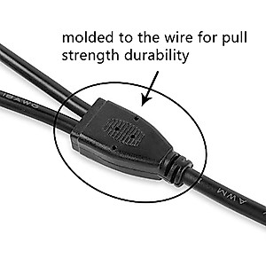 PNGKNYOCN 5.5mm x 2.1mm DC Y Splitter Male Power Plug Cable for Solar Panel RV Portable Power Station Solar Generator 18 AWG Wire 1ft/0.3m (Male)