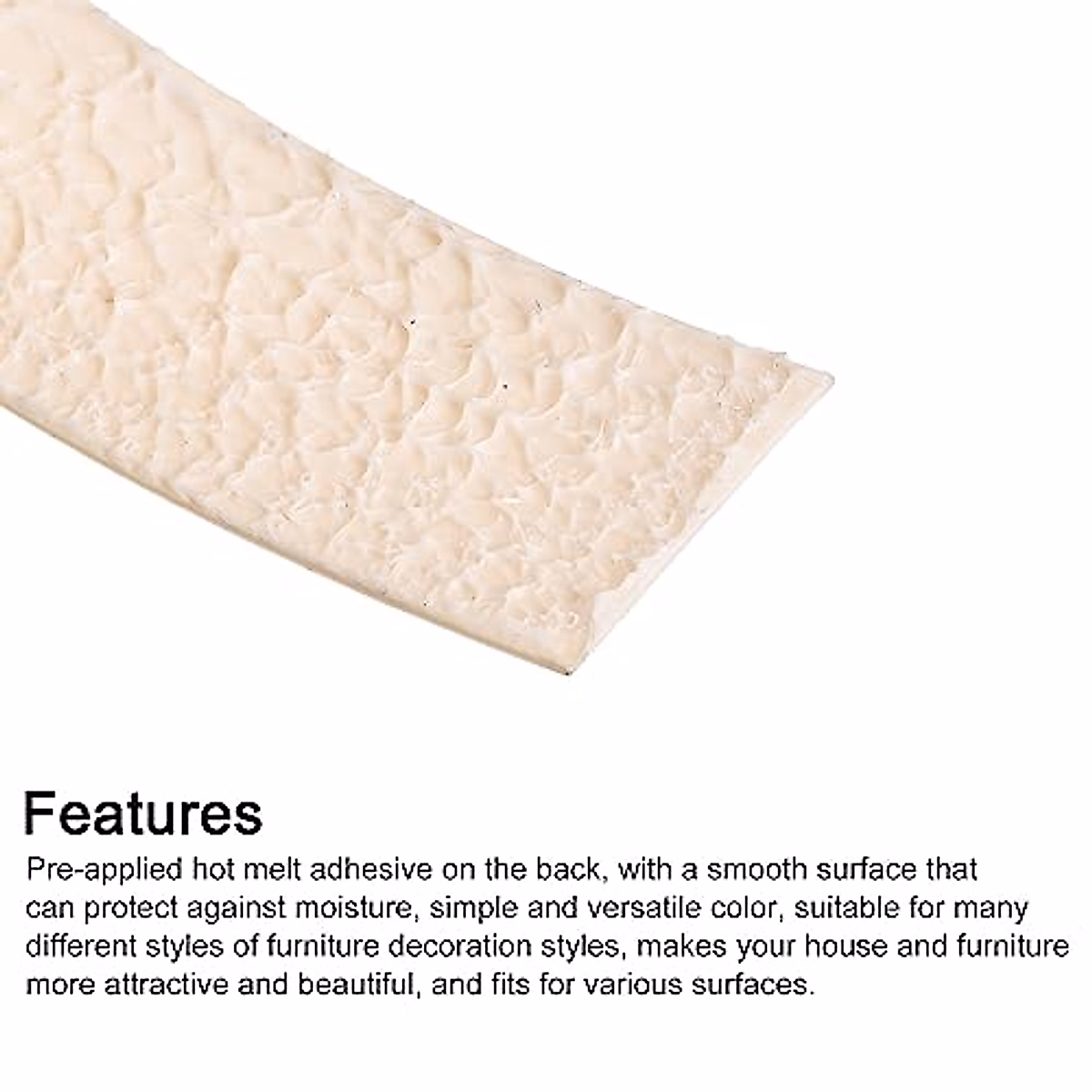 uxcell Edge Banding, 7/8 Inch x 24.6ft Pre-Glued Wood Veneer Edging Iron-on Flexible Edge Banding for Cabinet Repair Furniture Restoration, Khaki Oak