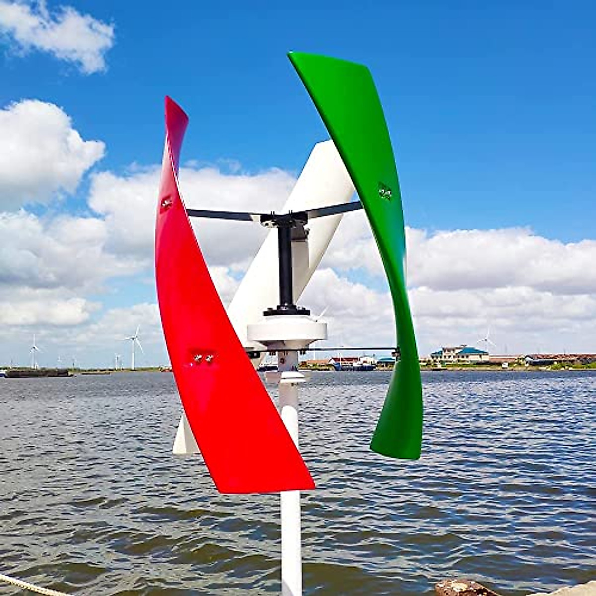 SZYARA Vertical Wind Turbine, 8000W Permanent Maglev Wind Generator with 12V 24V 48V 220V MPPT Controller Low Noise for Garden & Home,24v