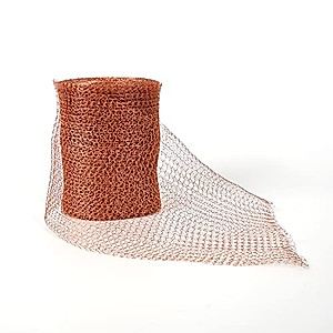 Copper Mesh - 5" X 49" Rodent Mesh, Sturdy Pure Copper Stuff-fit Wire Mesh for Gap Copper Blocker Fill Fabric, Double Layer Copper Fabric Wool Hole Filler Used for Garden, Decor and House