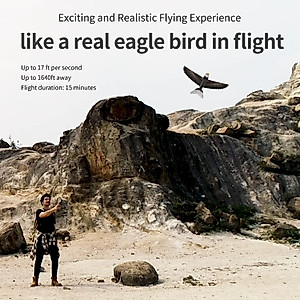 HANVON Go Go Bird Eagle,RC Helicopter,Remote Control Aircraft,Drone-Tech Flying Bird,Fabric Single Wing Lifting Design,Smart Bionic Flapping Wings Eagle for Advanced Kids