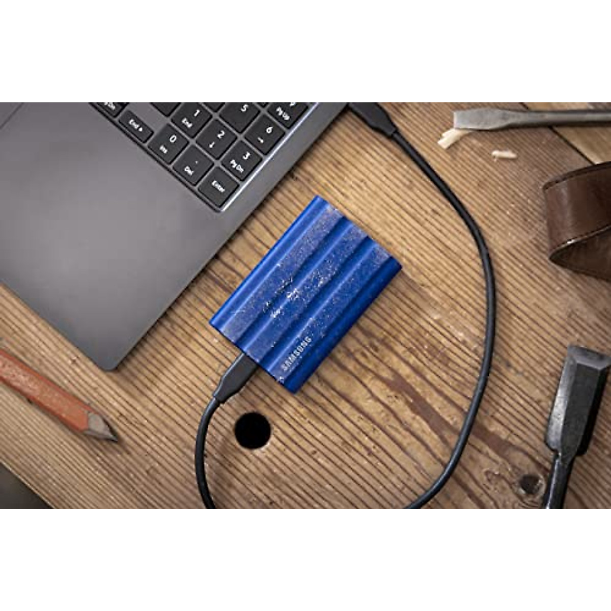 SAMSUNG T7 Shield 2TB, Portable SSD, up to 1050MB/s, USB 3.2 Gen2, Rugged, IP65 Rated, for Photographers, Content Creators and Gaming, External Solid State Drive (MU-PE2T0R/AM, 2022), Blue