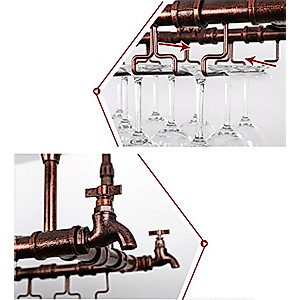 Stylish Simplicity Wine Rack Stylish Simplicity Retro Bar Restaurant Cup Holder, Bar Decoration Hanging Glass Holder, PIBM, a, 102 * 31cm