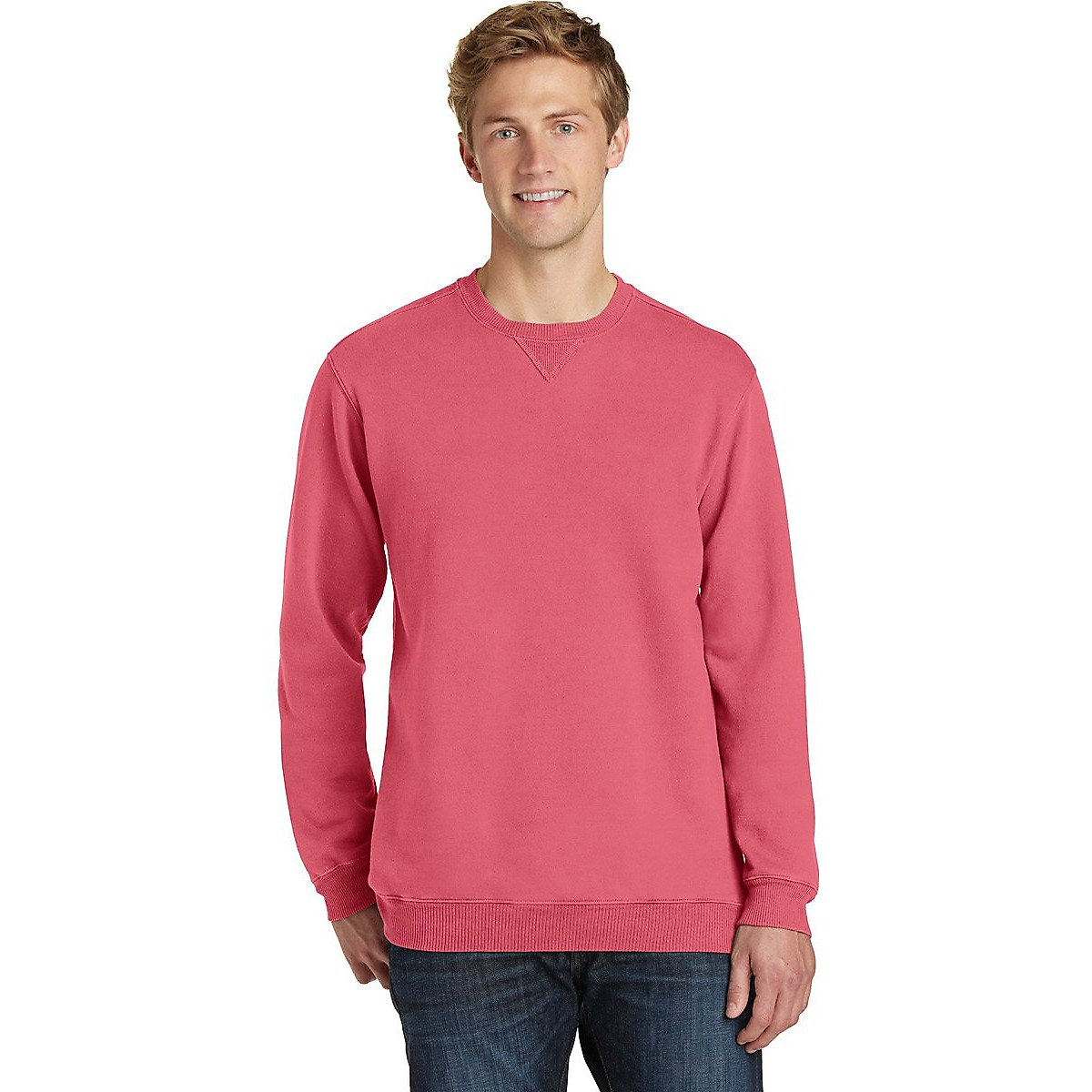 Port & Company Essential Pigment-Dyed Crewneck Sweatshirt PC098 -Fruit Punch 3XL