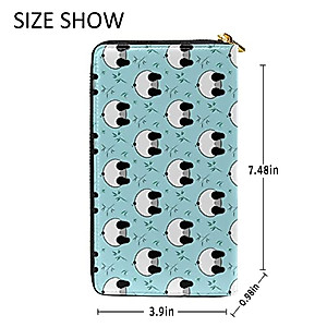 XDMXY cute Panda butt Women’s Zip Around Long Wallets Pu Leather Travel Card Holder Purse - Clutch Coin Purse Card Holder Organizer (A-20)