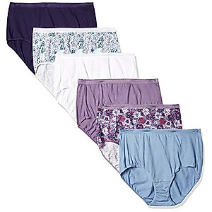 Hanes Women's Signature Cotton Breathe Briefs Underwear Pack, 6-Pack (Colors May Vary), Assorted Mix (Solid, Heather, and/Or Prints)