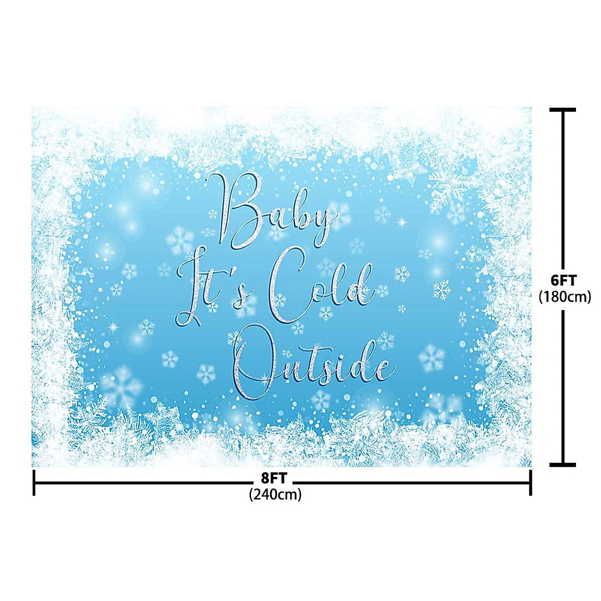 ABLIN 8x6ft Baby It's Cold Outside Backdrop Winter Baby Shower Party Decorations Snowflakes Ice Blue Wonderland Photo Background Snowfall Banner Photo Shoot Props