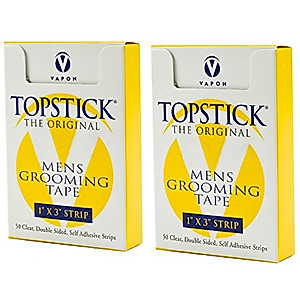Vapon Topstick 1" X 3" - 50 Strips in each box (2 boxes) Hypo-Allergenic All Purpose Clear Double Tape