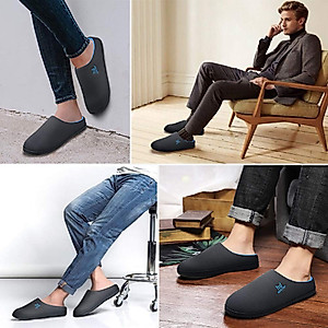 MAIITRIP Men's Cozy Memory Foam House Slippers Non Slip (Size:7-17) grey Size: 16-17