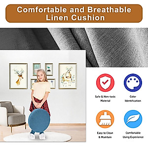 M Mute Touch 4PCS Outdoor Bar Chair Cushion | Waterproof Patio Round Seat Cushions | 16''x2'' Chair Cushion with Removable Cover and Handle for Outdoor Furniture, Garden (Dark Grey)