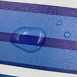 Yifely Mediterranean Blue Stripes Shelf Liner Removable Dresser Drawer Sticker Self-Adhesive Furniture Paper 17.7 Inch by 9.8 Feet