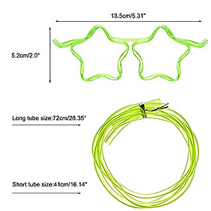 8PCS Silly Straw Glasses, Reusable Fun Loop Drinking Straw Eye Glasses, Novelty Eyeglasses Straw for Party Annual Meeting Parties Birthday (4 Colors Star)