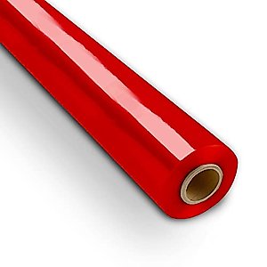 Cellophane Wrap 24"x100' Mylar Sheet Cellophane Roll Great Wrapping Paper for Craft Basket (Red)