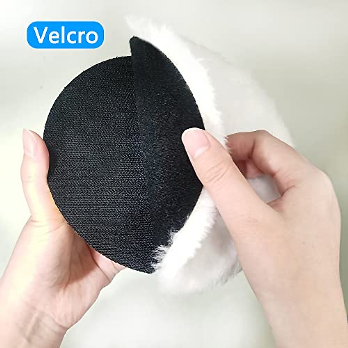 SourceTon 6 Piece Self Adhesive Wool Polishing Disc Kit, Paint Waxing Wool Wheel, Automobile Beauty Waxing Sponge Wheel, with Self Adhesive Suction Cup, Used for Car Polishing and Waxing