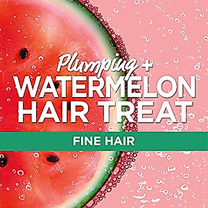 Garnier Fructis Plumping Shampoo and Conditioner Set for Volumizing and Moisturizing Fine Hair, Watermelon Extract, 11.8 oz each,Micellar Water Sample included