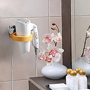 Hair Dryer Holder, Wall Mounted Hair Dryer Hanger, No Drilling Self-ahesive Hairdryer Stand, Hair Blow Dryer Rack Organizers for Bedroom and Bathroom