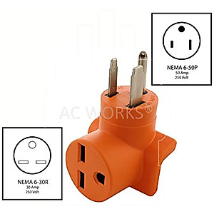 AC WORKS NEMA 6-30 Commercial Heater Adapter (50A Welder 6-50R Outlet)