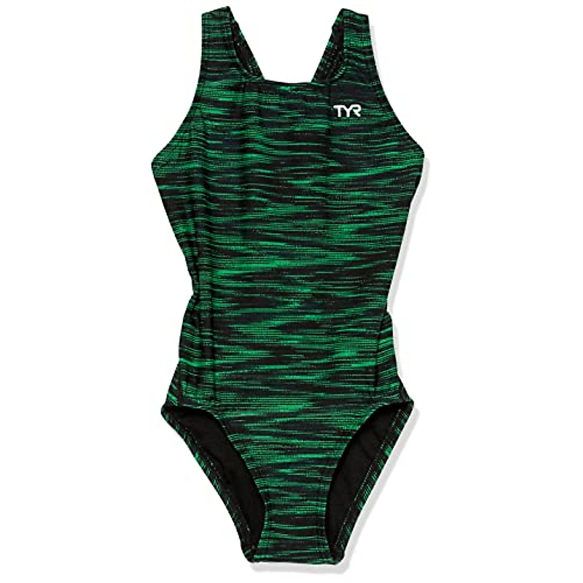 TYR Girls' Standard Durafast Elite Maxfit Swimsuit, Green Fizzy, 22