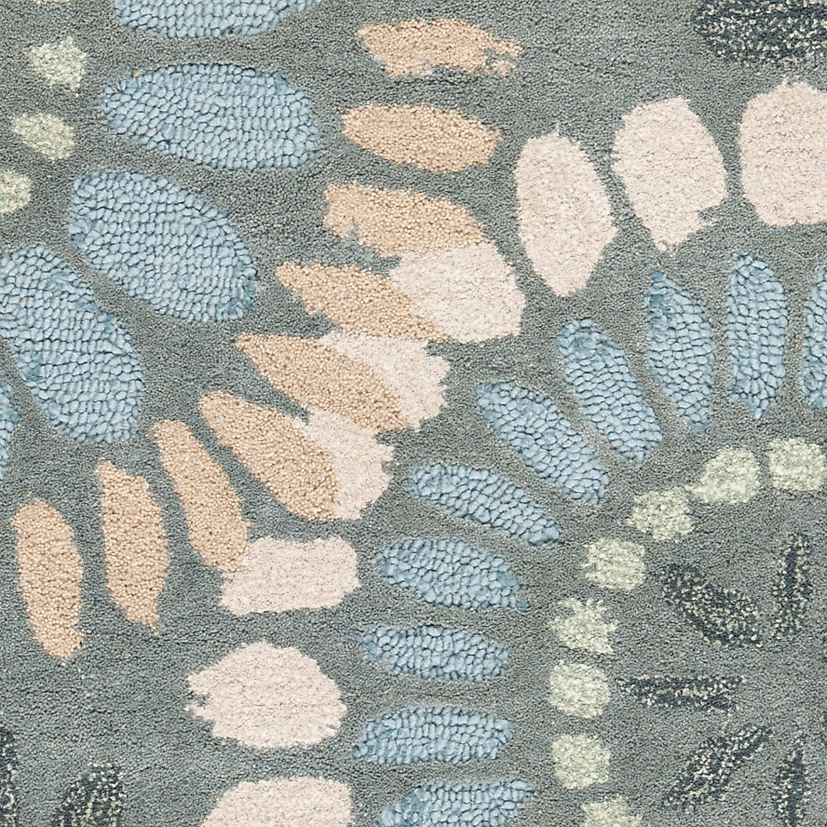 SAFAVIEH Jardin Collection Area Rug - 10' x 14', Grey & Blue, Handmade Floral Wool, Ideal for High Traffic Areas in Living Room, Bedroom (JAR455A)