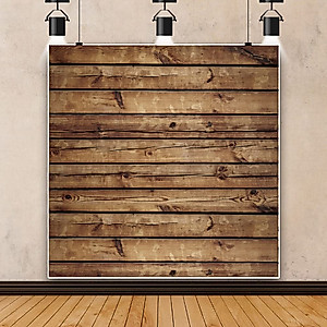 Wood Backdrop for Party Photography Wooden Backdrop 8x8ft LFEEY Vinyl Rustic Brown Wood Photo Backdrop Vintage Wooden Floor Photoshoot Background Wood Plank Birthday Baby Shower Wedding Studio Props