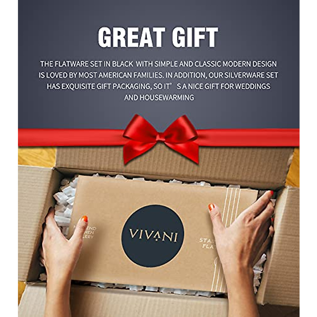 VIVANI 20 Piece Silverware Set Service for 4, Premium Stainless Steel Flatware Set, Superior Dishwasher Safe Cutlery Set, Utensil Sets, Spoons and Forks Set for Home Kitchen (V002)