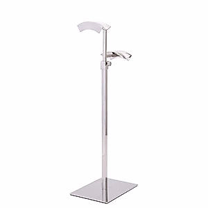 NA Stainless Steel high-Low Hanging Bag Rack Adjustable Hanging Bag Display Rack Double Head Bag Support Bag Display Rack Custom Snapshot