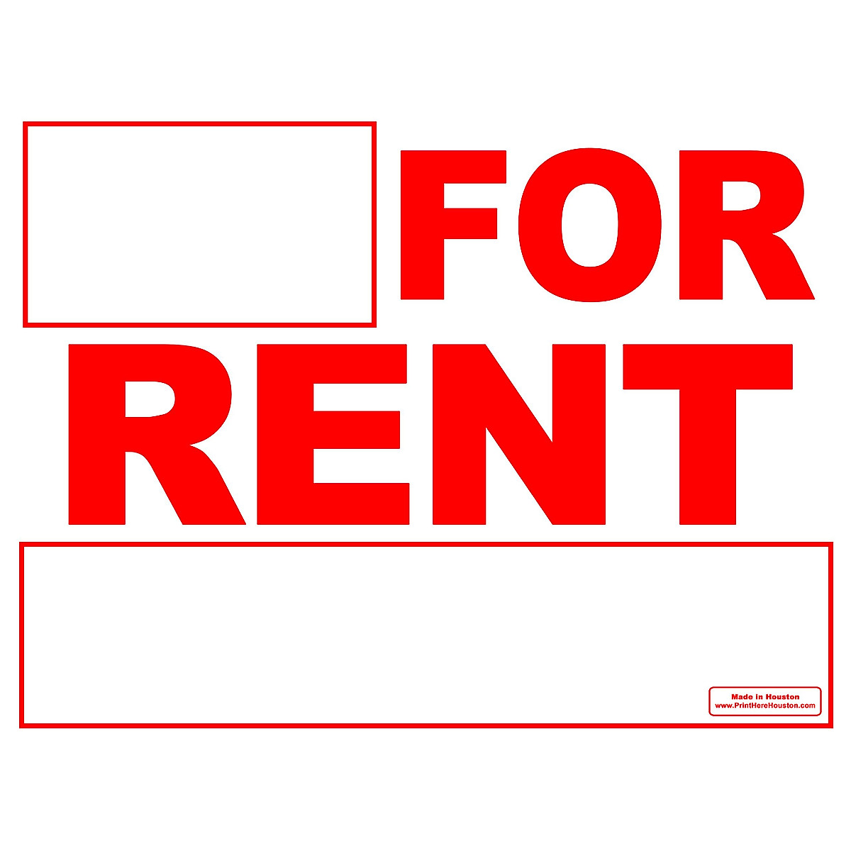 FOR RENT Yard Signs Double Sided Prints on 24" x 18" Corrugated Plastic Lawn Sign + Heavy Duty H-Stakes Wire Stand (2)