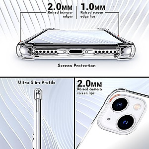 Silverback Designed for iPhone 13 Mini Case Clear with Ring Kickstand, Protective Shock -Absorbing Bumper Shockproof Phone Case for Apple iPhone 13 Mini 5.4 inch-Clear