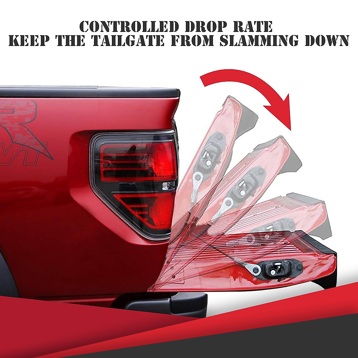 KitsPro Truck Tailgate Assist Accessories Compatible with 2017-2024 Ford F-250 F-350 Super Duty Tailgate Damping Strut Accessories