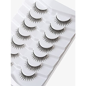 Gmagictobo False Eyelashes Short Natural Lashes Wispy Lashes 3D Faux Mink Lashes Pack Light Volume Soft Strips Fake Eye Lashes 7 Pairs Multipack