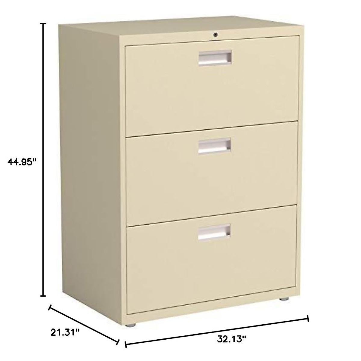 HON Brigade 600 Series Lateral File, 3 Legal/Letter-Size File Drawers, Putty, 30" X 18" X 39.13"