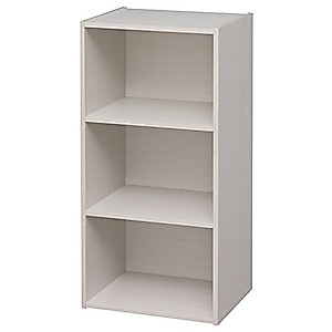 IRIS USA 3-Tier Modular Open Cubby Storage Shelf, Sturdy Storage Bookshelf Cabinet for Living Room Bedroom Guest Room Office Dorm Room Kids Room and Bathroom, White