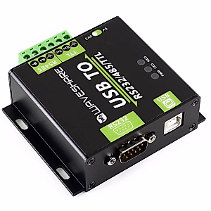 waveshare USB to RS232 / RS485 / TTL (UART) Industrial Isolated Converter with Original FT232RL Inside Aluminium Alloy Enclosure Power/ADI Magnetical Isolation,TVS Diode