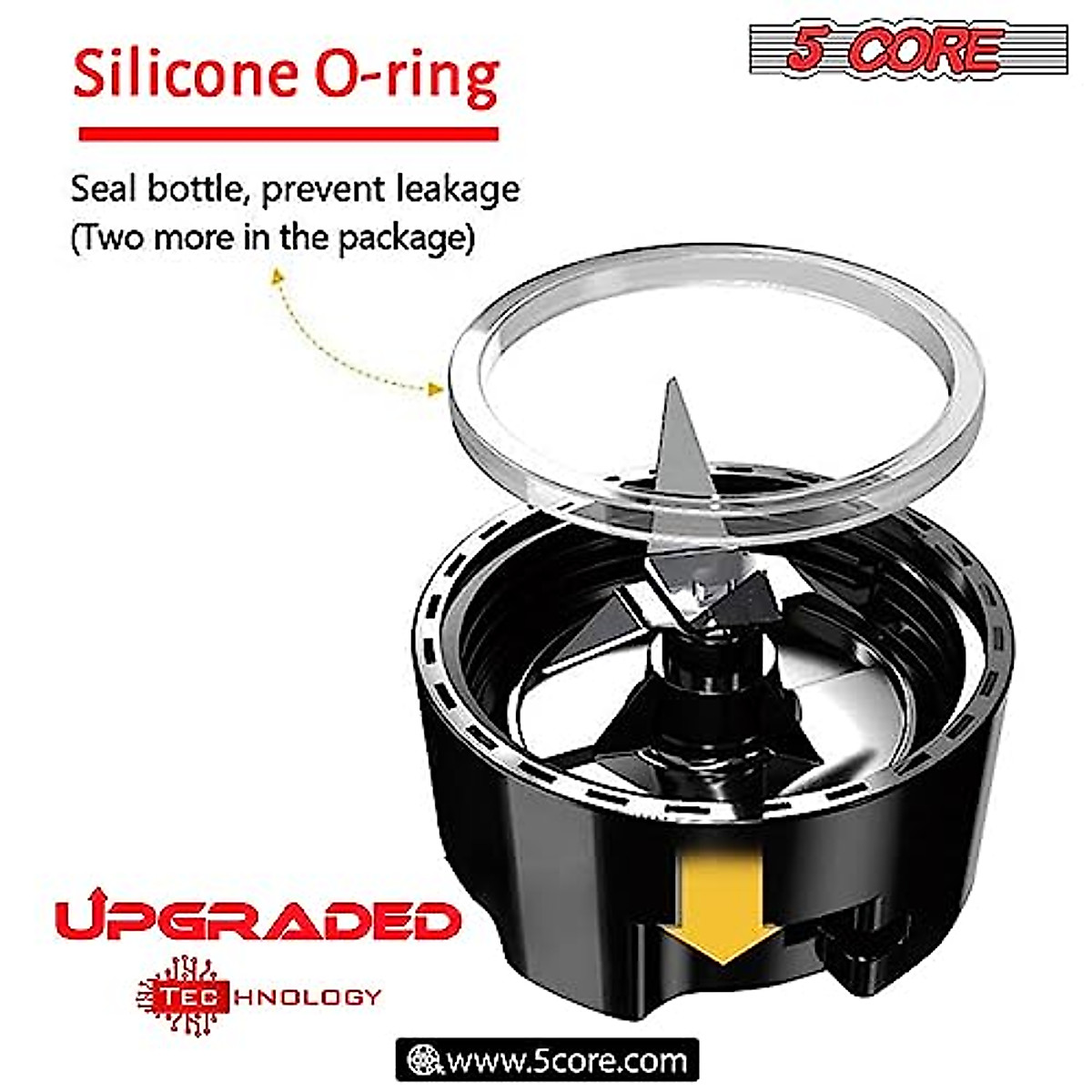 5 Core Smoothie Blender for Shakes and Smoothies, 500ml Powerful 160W Personal Blender & Smoothie Maker with Portable Bottle BPA Free 18 Oz, 4 Stainless Steel Blade, Blenders For Smoothie 5C 421