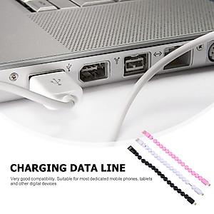 USB Charging Bracelet Beaded Cable: 3pcs compitable for Smart Bracelet Charger Data Cable Charger Cord Elegant Beaded Bracelet for Home Office Car