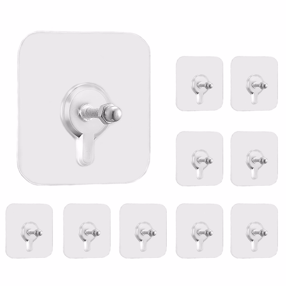 ZEZOKK Adhesive Wall Hooks Adhesive Hooks Sticky 10PCS