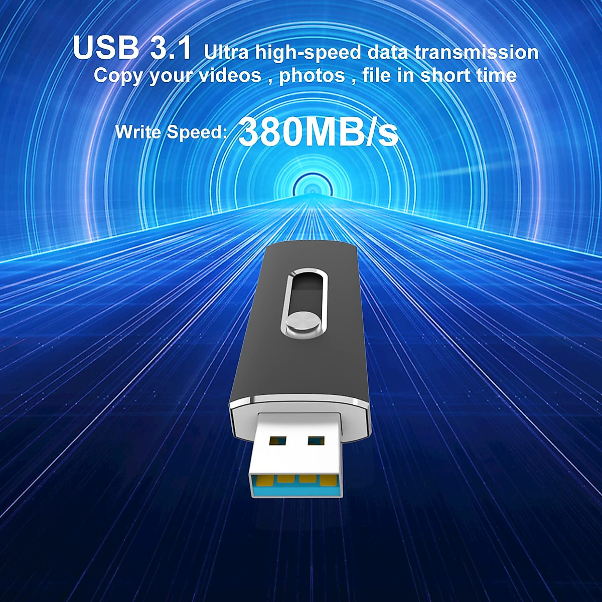 JOIOT 128GB USB C Flash Drive Dual USB 3.2 Flash Drive Type C + USB A Portable Type-C Flash Drive 2-in-1 USB-C Thumb Drive for Smartphone Tablet Computer Mac iPhone