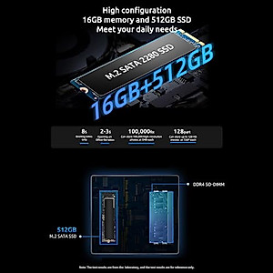 Bmax B4 Plus Mini PC 12th Intel N100(up to 3.4GHz) 16G DDR4 RAM/512GB SSD Small PC WiFi5 4K/60Hz Triple-Display BT4.2 Type-C/HDMI Small Computer