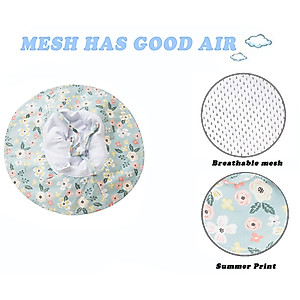 Baby Girl Sun Hat Summer Beach Hats with UPF 50+ Toddler Infant with Wide Brim Strap Outdoor Bucket Hat White 6-12 Months