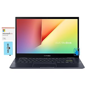 ASUS VivoBook Flip 14 Home & Business 2-in-1 Laptop (AMD Ryzen 5 5500U 6-Core, 8GB RAM, 1TB m.2 SATA SSD, AMD Radeon, 14.0" 60Hz Touch Win 10 Home) with MS 365 Personal, Hub