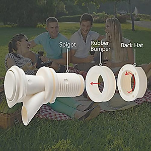 Push Button Spigot, Cooler Faucet Replacement, Reusable Water Jug Spigot, Plastic White Button for 2, 3, 5 and 10 Gallon Beverage Cooler Lever Pour Dispenser Outdoor Insulation Box (2PCS)