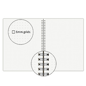 HULYTRAAT Large Dot Grid Spiral Notebook, 8.5" x 11", Premium 100 gsm Ivory White Paper, Sturdy See-Through Cover, 128 Dotted Pages per Book (2 Pack) for Home, School, Office, Artist Writing/Drawing
