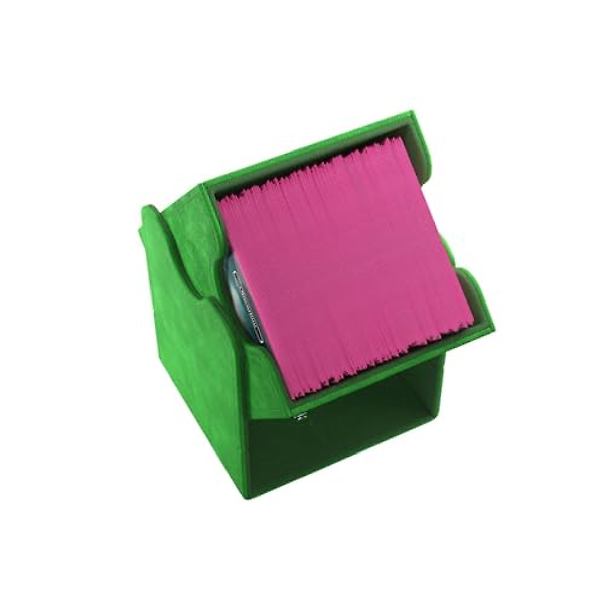 Gamegenic Squire 100+ XL Convertible Deck Box Card Storage Box with Removable Cover Clips Holds 100 Double-Sleeved Cards in Extra Thick Inner Card Sleeves Green Color Made by Gamegenic (GGS20100ML)