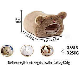 POPETPOP Winter Warm Dwarf Hamster Bed - Cute Small Pet House Warm Hanging Cage Cave Bed Small Animal Cage Accessories for Small Guinea Pig Rat Sugar Glider